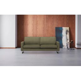 3-Sitzer Home Affaire, B:206cm H:85cm T:97cm, gr&uuml;n, Kunstleder (65% Polyester, 35% Lederfasern);Cord (92% Polyester, 8% Polyamide), Sofas, "Pinto,