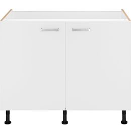 Sp&uuml;lenschrank Optifit, B:100cm H:87cm T:58,4cm, wei&szlig;, Holzwerkstoff, K&uuml;che, Schr&auml;nke, "Parma", Breite 100 cm