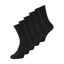 Jack & Jones Damen Socken "JACBLACK SOCK 5 PACK NOOS", schwarz, Gr. 38, JACK & JONES JUNIOR, uni, Baumwollmischung, Socken