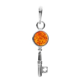OSTSEE-SCHMUCK Damen Kettenanh&auml;nger "OSTSEE-SCHMUCK Anh&auml;nger Schl&uuml;ssel Anh&auml;nger Schl&uuml;ssel", 40 x 10mm, Silber 925 (Sterlingsilber), 2,3 g, wei&szlig;,