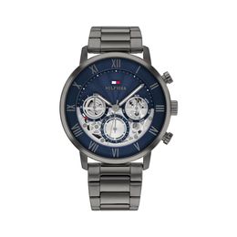Tommy Hilfiger Herren Multifunktionsuhr "LEGEND"anthrazit, Armbanduhren, Quarzuhr, Armbanduhr, Herrenuhr, Edelstahlarmband, analog, Tag