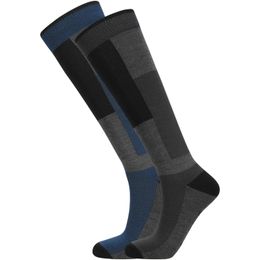 WHISTLER Herren Socken "Corsicana", Gr. 43, blau, 40% Wolle, 40% Polyacryl, 11% Polyamid, 9% Polyester, mehrfarbig, Socken, im praktischen 2er-Pack