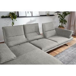 Ecksofa W.Schillig, B:291cm H:94cm T:164cm, grau, Flachgewebe S22 (100% Polyester), Wohnzimmer, Sofas, "broadway, Designsofa mit tollem Sitzkomfort,