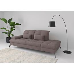Sit & More Recamiere SIT & MORE, B:231cm H:90cm T:122cm, grau, 90% Polyester, 10% Polyamid, Sofas, "Amica, inkl. Sitztiefenverstellung und Armteilverstellung",