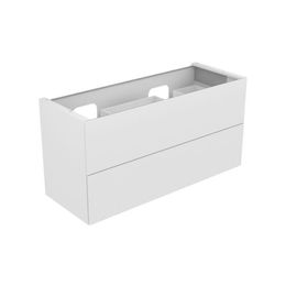 KEUCO Edition 11 Waschtischunterschrank 31264280100 140 x 70 x 53,5 cm, mit LED-Beleuchtung, Lack Seidenmatt, Glas cashmere satiniert