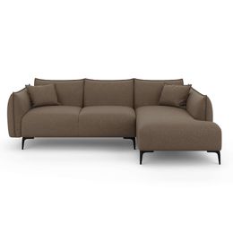 Ecksofa, B:269cm H:97cm T:168cm, braun, LeGer Home by Lena Gercke, 100% Polyester, Wohnzimmer, Sofas, "Adelita mit Ottomane links oder rechts