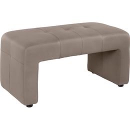 Polsterhocker, B:100cm H:49cm T:54cm, silber, exxpo - SOFA FASHION, Microfaser (Zusammensetzung: 100% Polyester);Lederfaserstoff (Grundgewebe