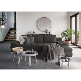 Sit & More Ecksofa SIT & MORE, B:270cm T:163cm, grau, Wohnzimmer, Sofas, "Latigo L-Form", mit Recamiere, wahlweise mit Bettfunktion und Bettkasten