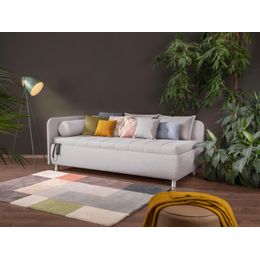 Schlafsofa Alina, B:207cm H:80cm T:112,5cm, grau, Struktur TMD (100% Polyester), Jugendzimmer, Sofas, "Kiana", Liegefl&auml;che 90/200 cm oder 100/200 cm,