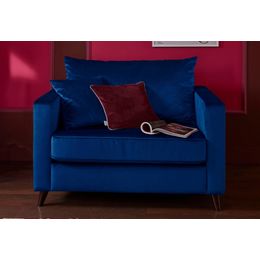 Sessel Home Affaire, B:92cm H:74cm T:90cm, blau, Luxus-Microfaser ALTARA NUBUCK (100% Polyester);Samtvelours 100% Polyester, Wohnzimmer, Sessel,
