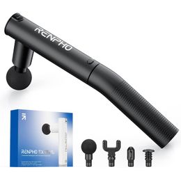RENPHO Massagepistole "Renpho Extend Massage Gun C004", schwarz, Kunststoff, B:9,5cm H:4,6cm T:35,8cm, Massagegeräte, Inkl.Verlängerungsgriff für