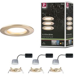Paulmann LED Einbauleuchte "LED Einbauleuchte 3-Step-Dim Nova Coin IP44 rund 74mm Gold matt", 3, Ø 7,4cm H: 2,2cm, 3 Stk., gold, Leuchten, mehrere