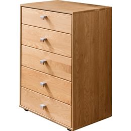 Schubkastenkommode Wiemann, B:60cm H:86cm T:43cm, braun, Holz teilmassiv, Sideboards, "Kiruna", vormontiert