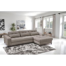 Ecksofa, B:260cm H:85cm T:176cm, braun, exxpo - SOFA FASHION, Wohnzimmer, Sofas, "Bonito, mit Rücken- und Sitztiefenverstellung, inkl. Bett &