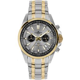 Jacques Lemans Kinder Chronograph "Liverpool"silberfarben, goldfarben, Armbanduhren, Quarzuhr, Armbanduhr, Herrenuhr, Edelstahlarmband, analog, Tag