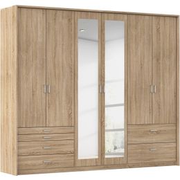 Dreht&uuml;renschrank Rauch, B:275cm H:231cm T:58cm, braun, Holzwerkstoff, Schr&auml;nke, "Kleiderschrank Schrank Garderobe W&auml;scheschrank WILDBERG", mit 6