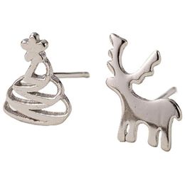 Firetti Damen Paar Ohrstecker "Schmuck Geschenk Silber 925 Ohrschmuck Ohrringe Rentier Christbaum", 10mm, Silber 925 (Sterlingsilber), silber, Silber