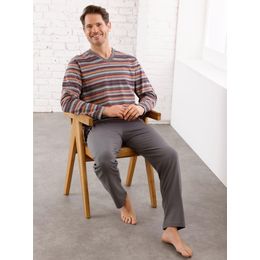 wäschepur WÄSCHEPUR Herren Schlafanzug, Gr. 44, grau, 100% Baumwolle, Homewear-Sets