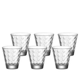 Leonardo Glas "Trinkgläser Optic 215 ml 6er Set transparent", transparent, Trinkgefäße