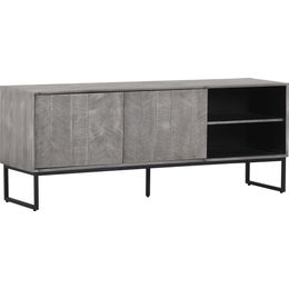 Sideboard GUTMANN FACTORY, B:140cm H:78cm T:42cm, grau, Massivholz, Wohnzimmer, Sideboards, Kommode, Breite 140 cm