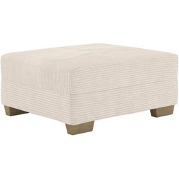 Hocker MR. COUCH, B:98cm H:44cm T:82cm, beige, Stripes (92% Polyester / 8% Nylon), Wohnzimmer, Hocker, "Hilla", Mit DuraSpring-Taschenfederkern, bis