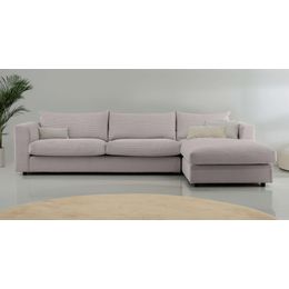 Ecksofa, B:297cm H:77cm T:186cm, grau, LeGer Home by Lena Gercke, 100% Polyester, Wohnzimmer, Sofas, "Avelina", Breite 297 cm, in Cord- und Chenille-