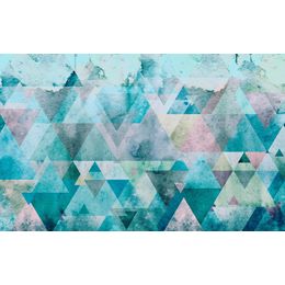 Komar Vliestapete "Digitaldruck Vlies - Triangles Blue - Gr&ouml;&szlig;e 400 x 250 cm", B/L: 400mm x 250mm, Rollen:, blau, Wohnzimmer, Tapeten, Wohnzimmer,