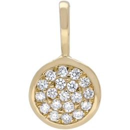 Firetti Damen Kettenanhänger "Schmuck Geschenk Gold 585 Halsschmuck Anhänger Halskette Kreis rund", 0,15 SI = kleine Einschlüsse, Diamanten Gelbgold