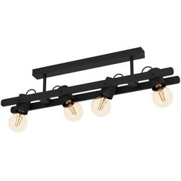 Eglo Deckenleuchte "PLIMSOLL", 4, H: 16,5cm, 1 Stk., schwarz, Wohnzimmer, Leuchten, Deckenlampe, Holz und Metall in Schwarz, FSC100PA, Deckenspot, E27