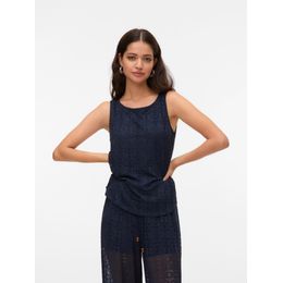 V&eacute;ro Moda VERO MODA Damen Spitzentop "VMMAYA TANK TOP JRS VO", blau, Gr. XS, unifarben, Jersey, Obermaterial: 95% Polyester, 5% Elasthan, Tops