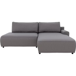 Ecksofa Trendmanufaktur, B:250cm H:82cm T:167cm, grau, 100% Polyester, Wohnzimmer, Sofas, "Fordon II, Schlafsofa mit Bettkasten, Couch in L-Form,
