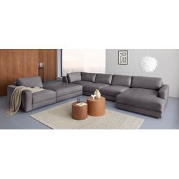 Wohnlandschaft Places of Style, B:405cm H:84cm T:224cm, grau, 100% Polyester, Sofas, "Bloomfield, Mega Polsterprogramm, Breite 405cm, viel Platz,