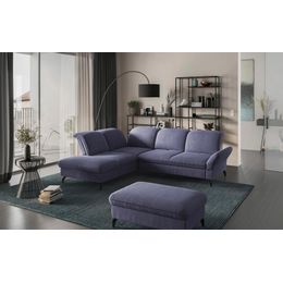Sit & More Ecksofa SIT & MORE, B:288cm H:88cm T:242cm, blau, 90% Polyester, 10% Polyamid, Wohnzimmer, Sofas, "Leandro L-Form", Wahlweise mit Bett-, Kopfteil -