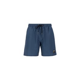 Herren Shorts "Label Swim Short", blau, Gr. XS, Alpha Industries, Obermaterial: 100% Polyester, Futter: 100% Polyester, Hosen