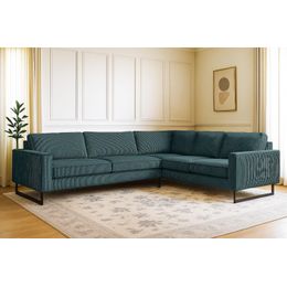Ecksofa Home Affaire, B:290cm H:85cm T:250cm, blau, 92% Polyester, 8% Nylon, Wohnzimmer, Sofas, "Pinto, XXL, 250/290 cm, langer Schenkel, Ottomane",