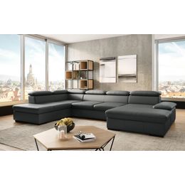 Sit & More Wohnlandschaft SIT & MORE, B:349cm H:73cm T:226cm, grau, Sofas, "Alcudia U-Form", wahlweise mit Bettfunktion