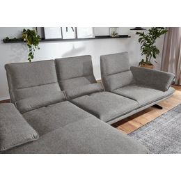 Ecksofa W.Schillig, B:291cm H:94cm T:164cm, grau, Flachgewebe S22 (100% Polyester), Wohnzimmer, Sofas, "broadway, Designsofa mit tollem Sitzkomfort",