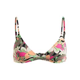 Roxy Damen Triangel-Bikini-Top "Printed Beach Classics", grau, Gr. XS, 87% Nylon, 13% Elasthan, Bikini-Oberteile
