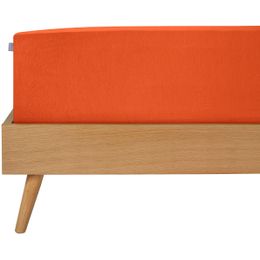 Spannbettlaken Schiesser, B:150cm L:200cm, orange, Jersey, Obermaterial: 100% Baumwolle, Bettlaken, "Jessi aus 100% Baumwolle", f&uuml;r Matratzen bis zu