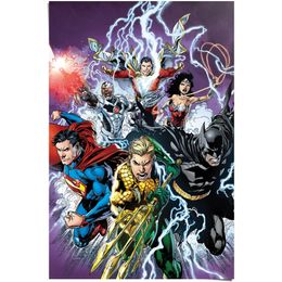 Poster Reinders, B:61cm H:91,5cm, bunt, Papier, Bilder, "Justice League Treffer"