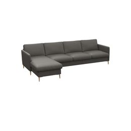 Ecksofa FLEXLUX, B:280cm H:85cm T:159cm, grau, 100% Echteder, Wohnzimmer, Sofas, "Fiore, super Sitzkomfort durch Kaltschaum im Sitz, L-Form", schmale