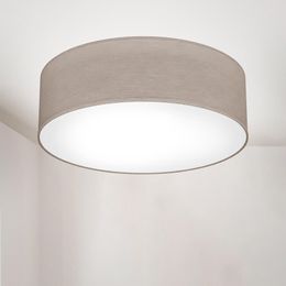 B.K.LICHT LED Deckenleuchte, 1, Ø 30cm H: 10cm, 1 Stk., grau, Wohnzimmer, Leuchten, Deckenlampe, Textil Lampenschirm, E27, Schlafzimmer, Wohnzimmer