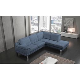 Ecksofa Egoitaliano, B:240cm H:84cm T:212cm, blau, Luxus-Micofaser Lederoptik (100% Polyester) ist ein neues technisches Gewebe mit einem visuellen