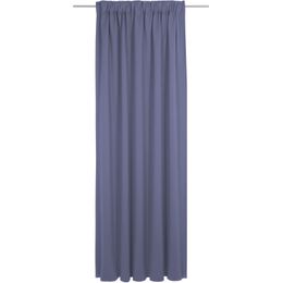 Vorhang Adam, B:142cm H:225cm, blau, Baumwolle (Bio-Baumwolle), Wohnzimmer, Gardinen, "Uni Collection, Made in Germany", Blickdichter aus 100%
