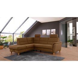 Ecksofa Home Affaire, B:236cm H:89cm T:212cm, braun, 100% Polyester;Struktur (100% Polyester);Luxus-Microfaser in Lederoptik (100% Polyester),