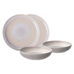 Geschirr-Set "Tafel-Set Perlemor Sand 4er Set beige", beige, LIKE. BY VILLEROY & BOCH, Geschirr-Sets