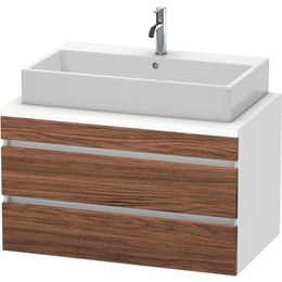 Duravit DuraStyle Waschtisch-Unterschrank DS531802118 90 x 54,8 cm, nussbaum dunkel/wei&szlig; matt, f&uuml;r Konsole, 2 Schubk&auml;sten