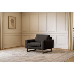 Loveseat Home Affaire, B:105cm H:85cm T:97cm, schwarz, 90% Polyester, 10% Nylon, Sessel, "Pinto 105 cm, Cord, Chenille, Lederoptik", mit Keder,