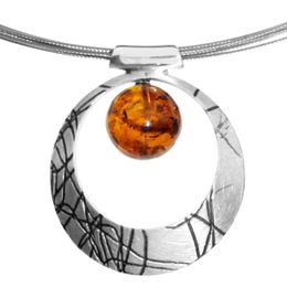 OSTSEE-SCHMUCK Damen Halsreif "OSTSEE-SCHMUCK Halsreif mit Anh&auml;nger Rabia-Sarah Vicenca", 50cm, Silber 925 (Sterlingsilber), L: 45, silber, Silber