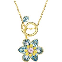 Swarovski Damen Kette mit Anh&auml;nger "Schmuck Geschenk Idyllia Anh&auml;nger Blume", Metall, L: 49, gold, Metall, Halsketten, mit Swarovski Kristall